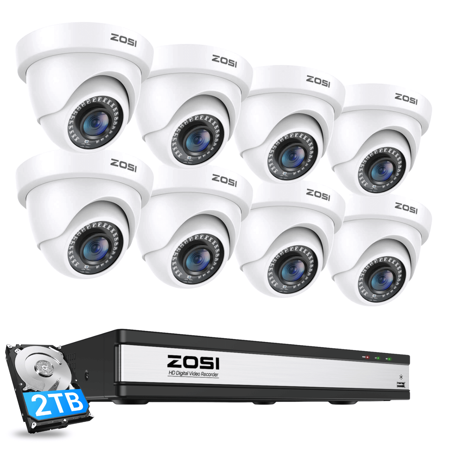 16FK-419W8S - 2MP 16CH Security DVR System 2/4TB HDD Up to 16 Cameras ...