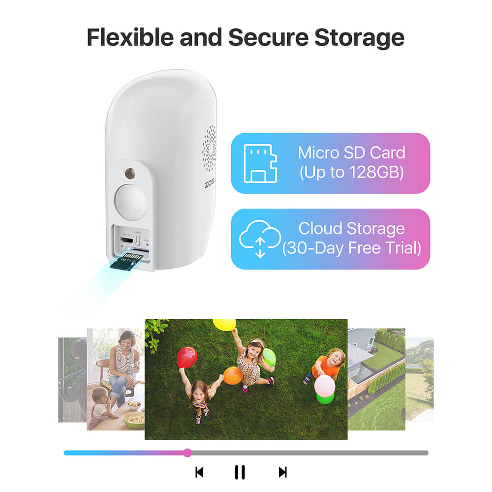 Zosi 1NC-6963Y - C1 Pro 3MP Wireless Battery Camera, with Solar Panel ...